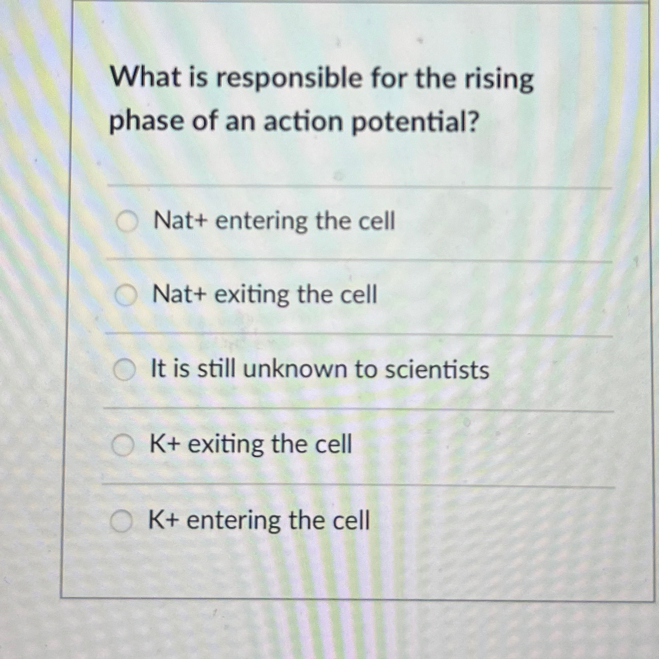 Solved What is responsible for the rising phase of an action | Chegg.com