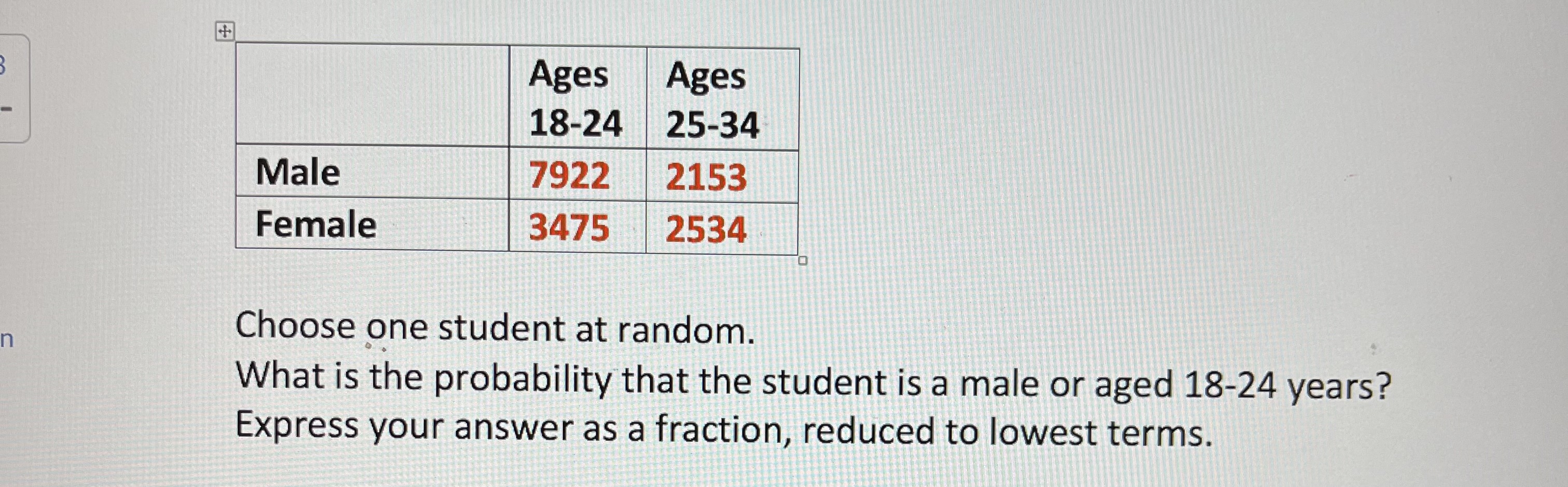 Solved Choose one student at random.What is the probability | Chegg.com