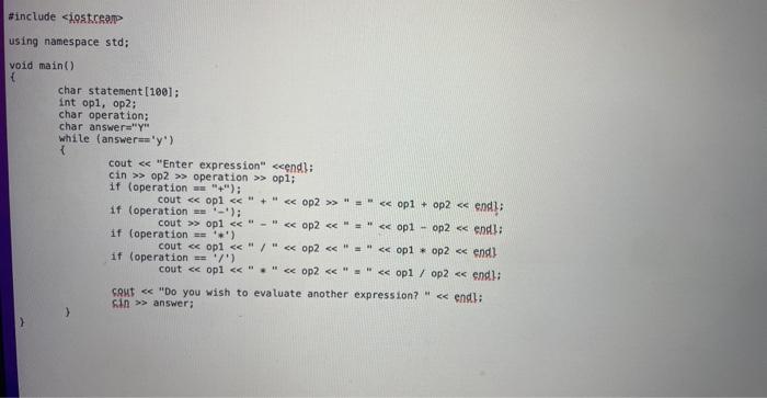 Solved 11 grain() thar statement [100]; int op1, op2; thar | Chegg.com