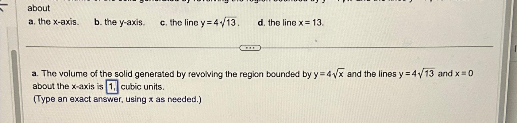 Solved abouta. ﻿the x-axis.b. ﻿the y-axis.c. ﻿the line | Chegg.com