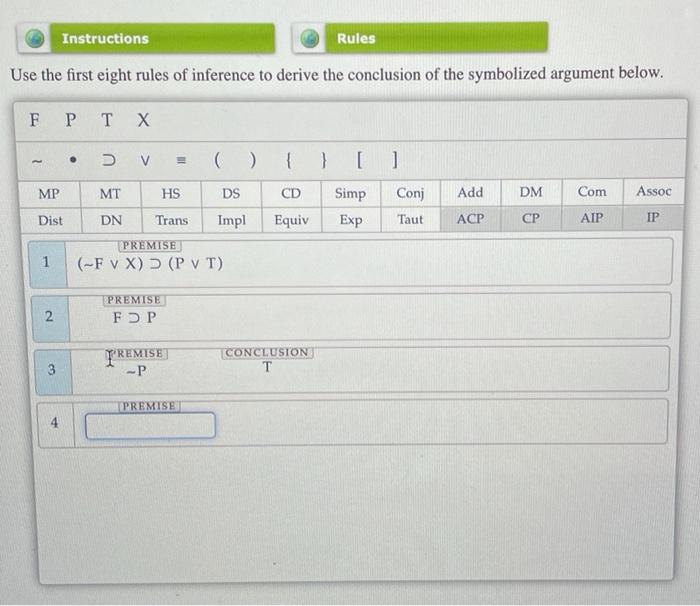 Solved Instructions Rules Use the first eight rules of | Chegg.com
