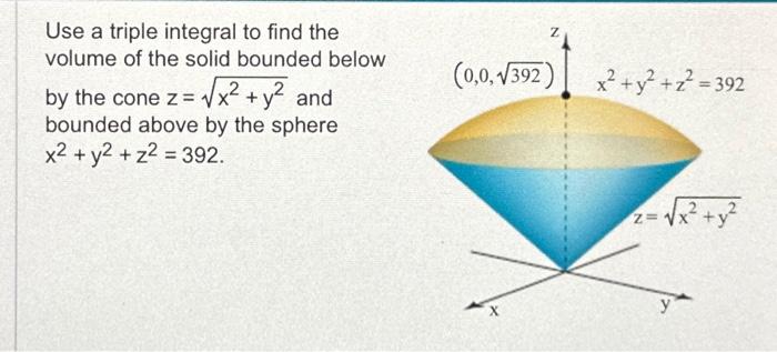 Solved Use a triple integral to find the volume of the solid | Chegg.com