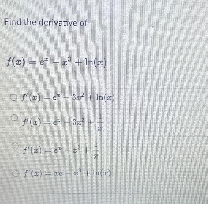 Solved Find the derivative of | Chegg.com