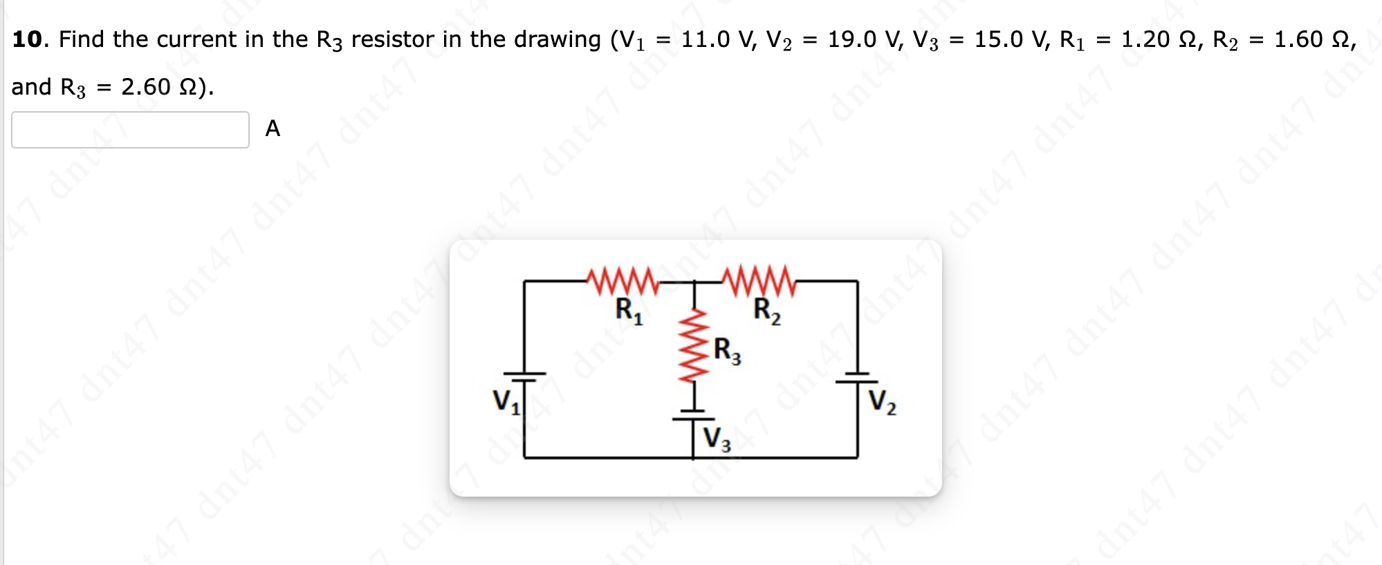 Solved Find the current in ﻿the R3 ﻿resistor in ﻿the drawing | Chegg.com