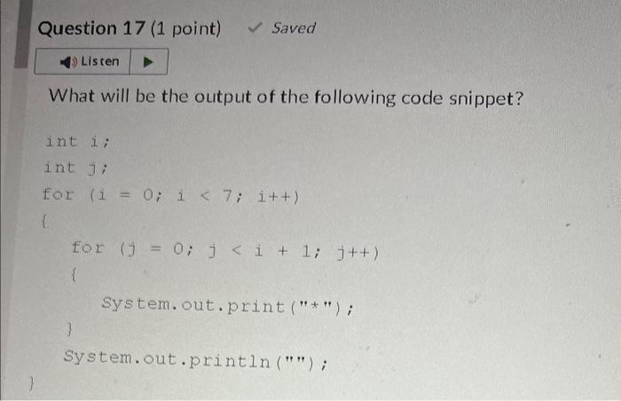 Solved What will be the output of the following code | Chegg.com