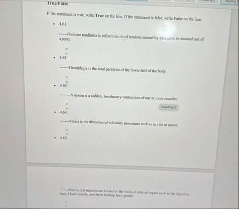 Solved If the statement is true, write True on the line. If | Chegg.com