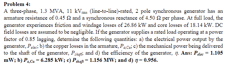 Solved Problem 2Problem 4:A three-phase, | Chegg.com