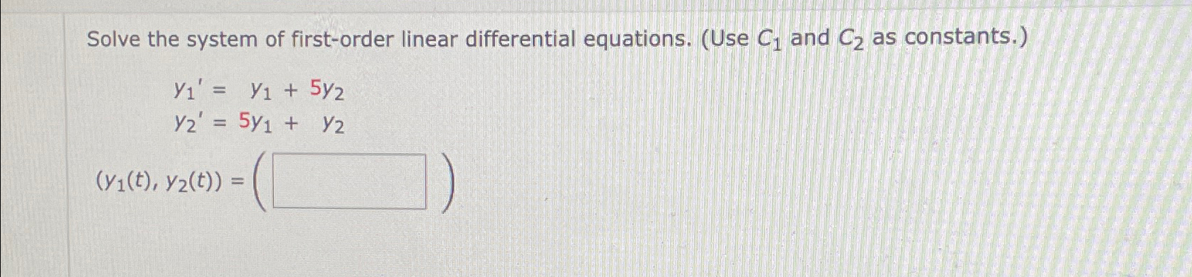 Solved Solve the system of first-order linear differential | Chegg.com