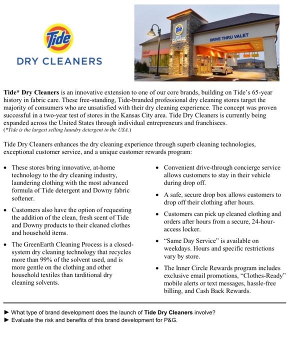 Tide DRIVE THRU VALET DRY CLEANERS Tide Dry Cleaners | Chegg.com