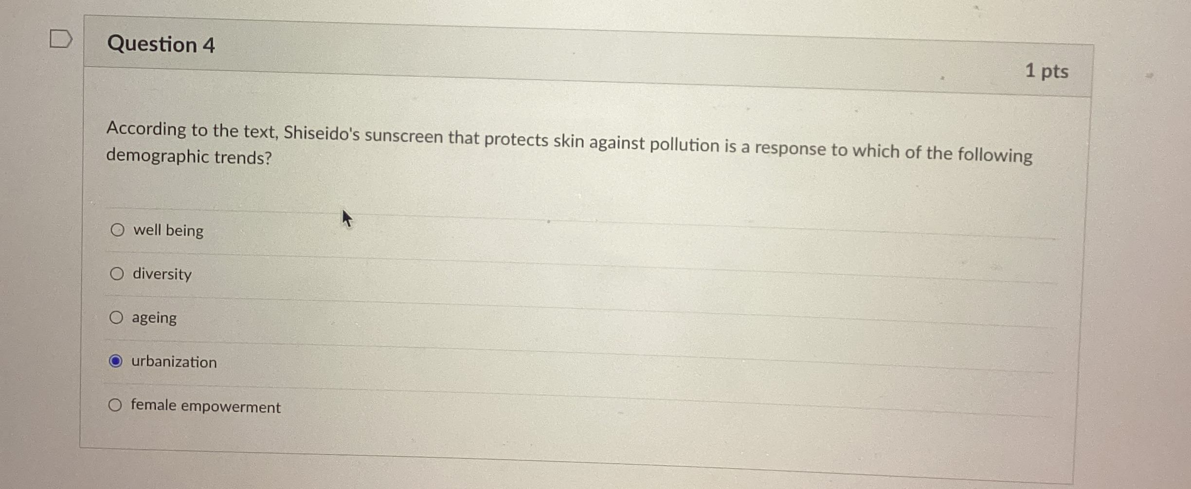 Solved Question 41 ﻿ptsAccording to the text, Shiseido's | Chegg.com