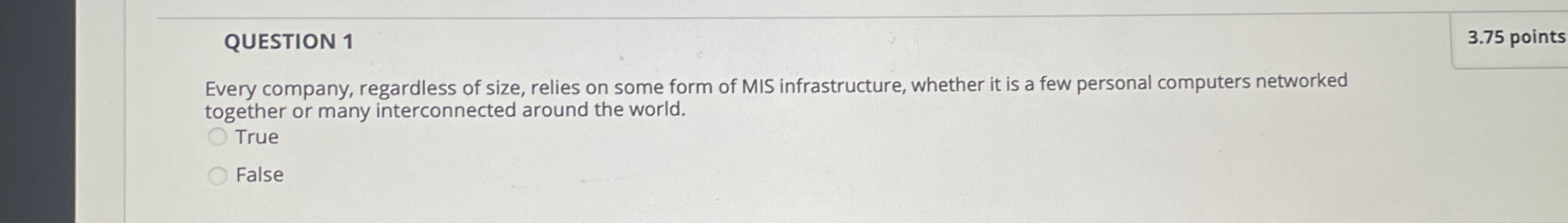 Solved QUESTION 1Every company, regardless of size, relies | Chegg.com