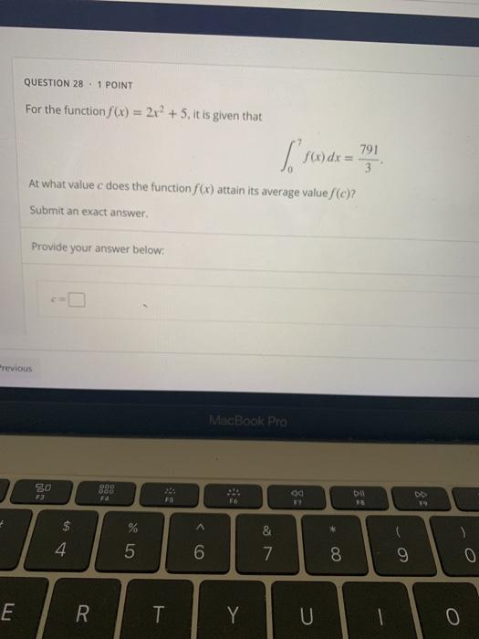 Solved QUESTION 28 • 1 POINT For the function f(x) = 2x2 + | Chegg.com