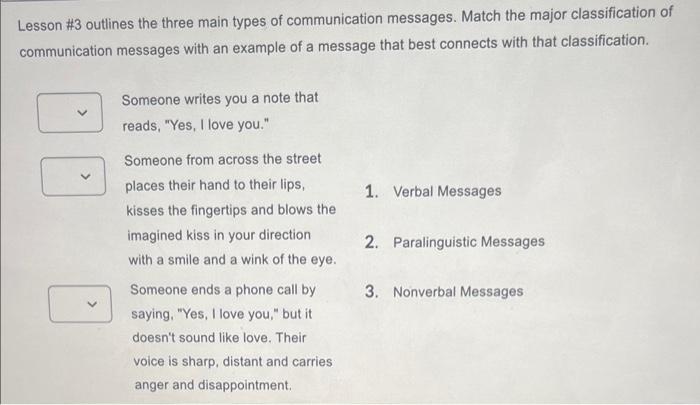 Lesson #3 lists three main types of gestures: | Chegg.com