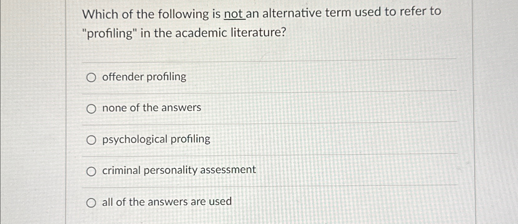 Solved Which of the following is not an alternative term | Chegg.com