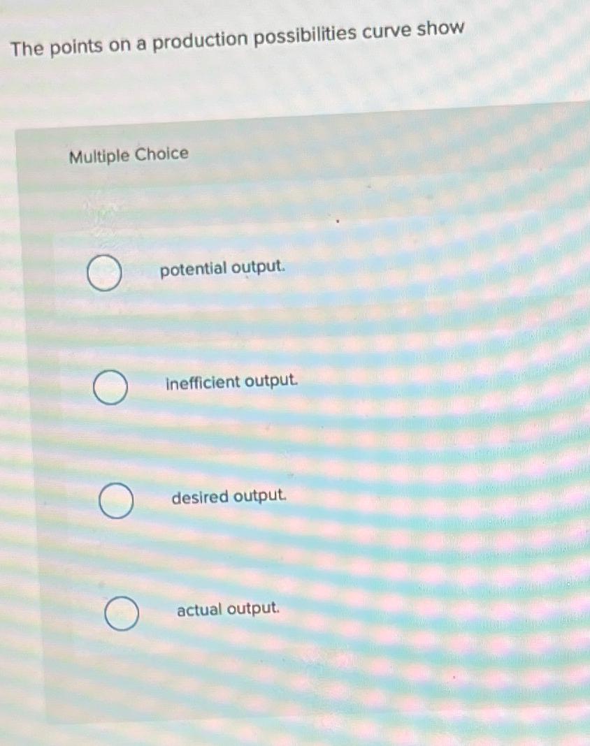 Solved The points on a production possibilities curve | Chegg.com