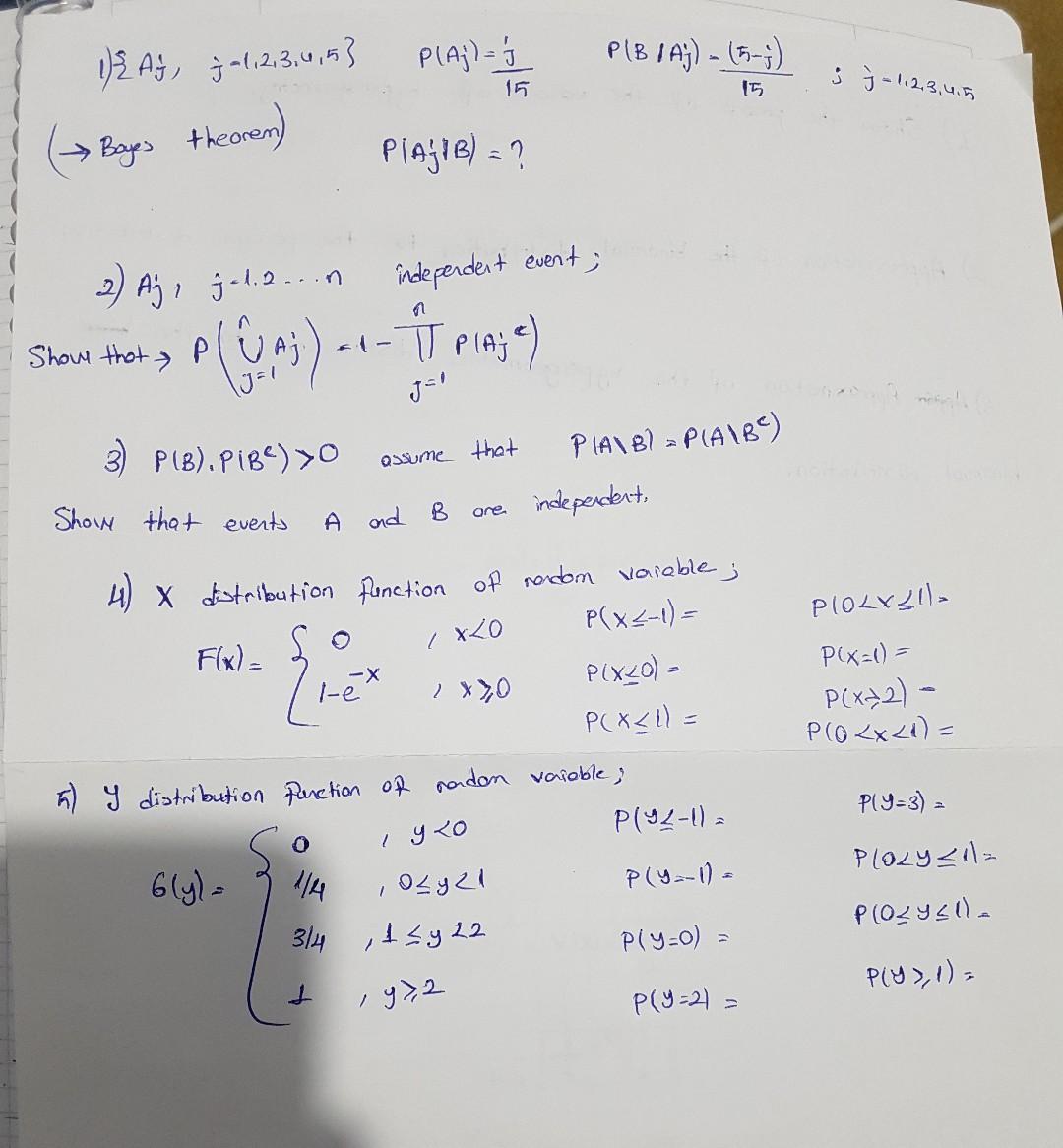 Solved PlAj) = } J 15. PIBIA) - (5-1) s j - 1123,4.5 15 1) | Chegg.com