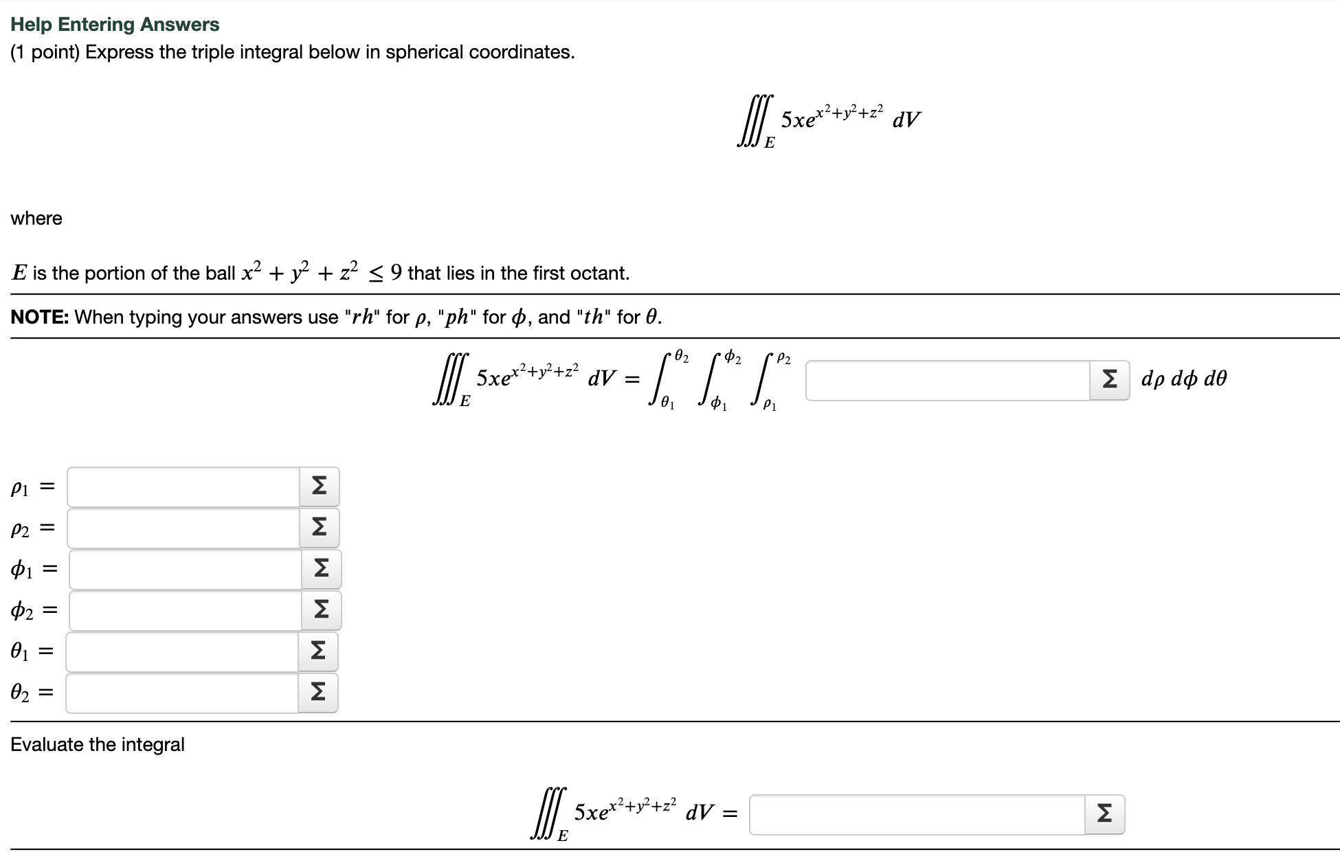 Solved Help Entering Answers(1 ﻿point) ﻿Express the triple | Chegg.com