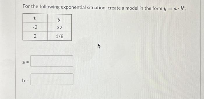 Solved For the following exponential situation, create a | Chegg.com