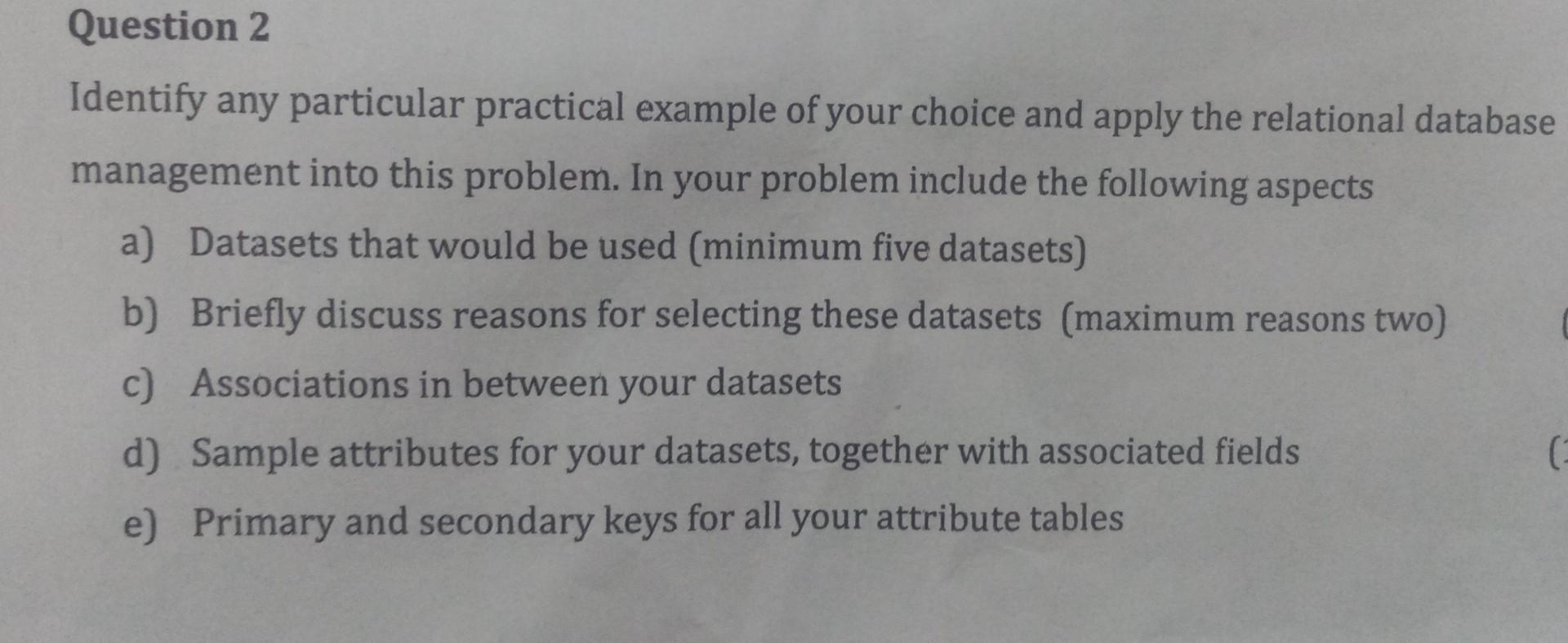 Solved Question 2Identify any particular practical example | Chegg.com