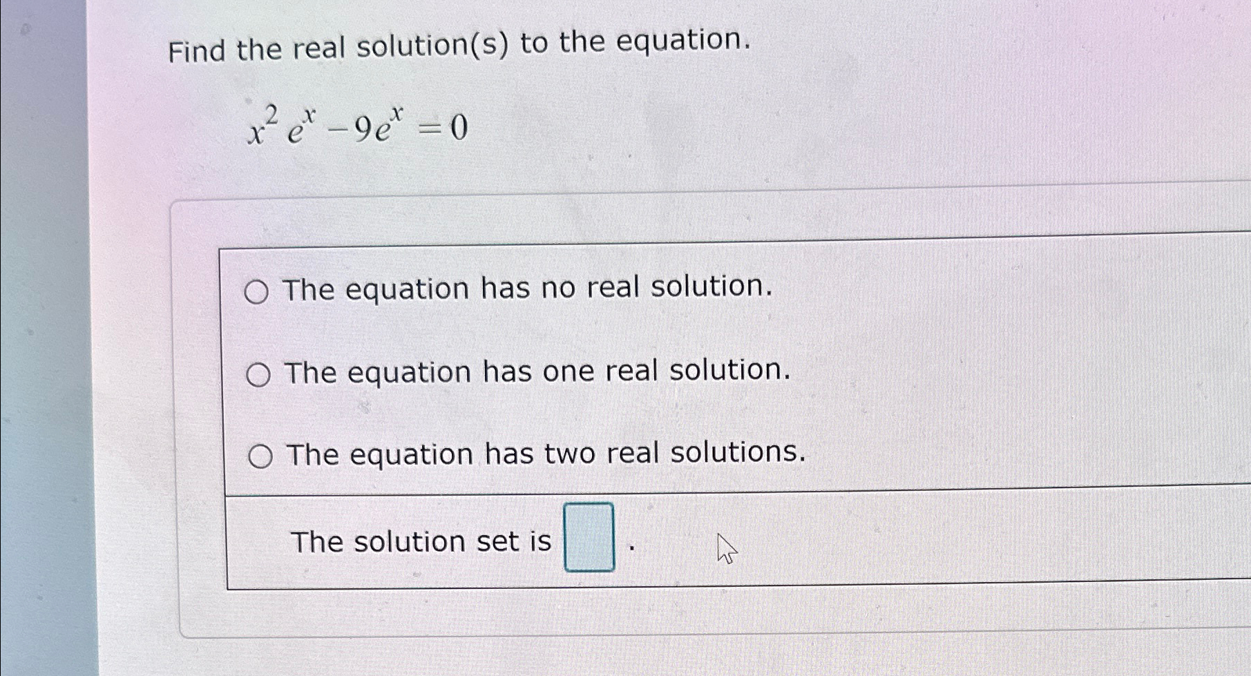Solved Find the real solution(s) ﻿to the | Chegg.com
