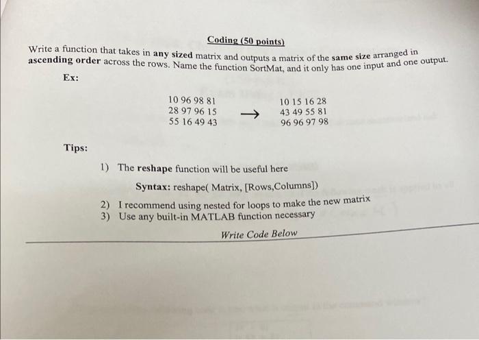 Solved Coding (50 points) Write a function that takes in any | Chegg.com