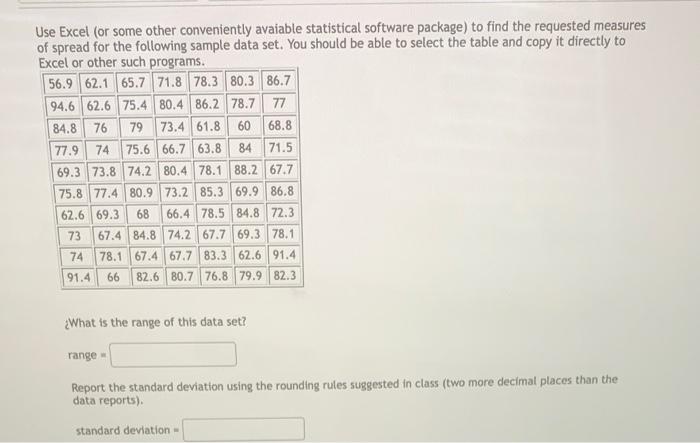 Solved We are going to calculate the standard deviation for | Chegg.com