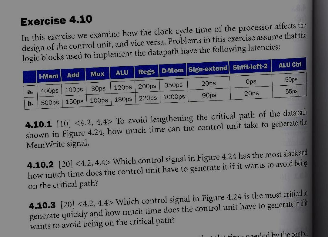 Solved In this exercise we examine how the clock cycle time | Chegg.com