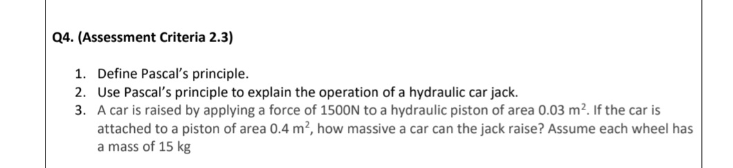 Q4. (Assessment Criteria 2.3)Define Pascal's | Chegg.com
