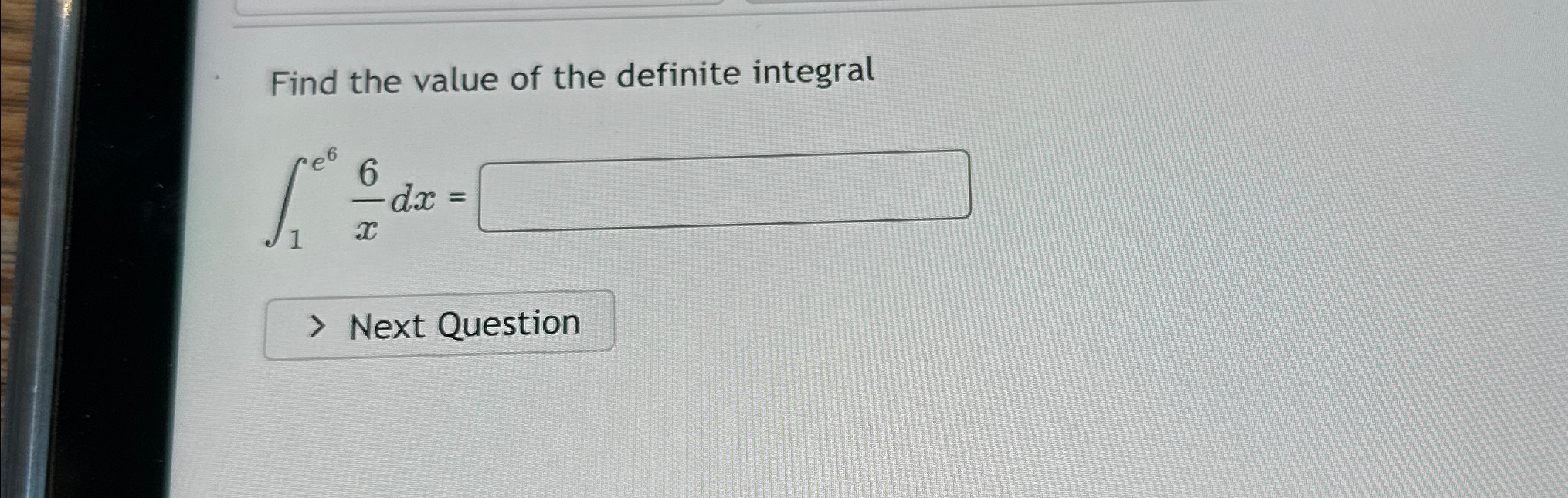Solved Find the value of the definite integral∫1e66xdx= | Chegg.com