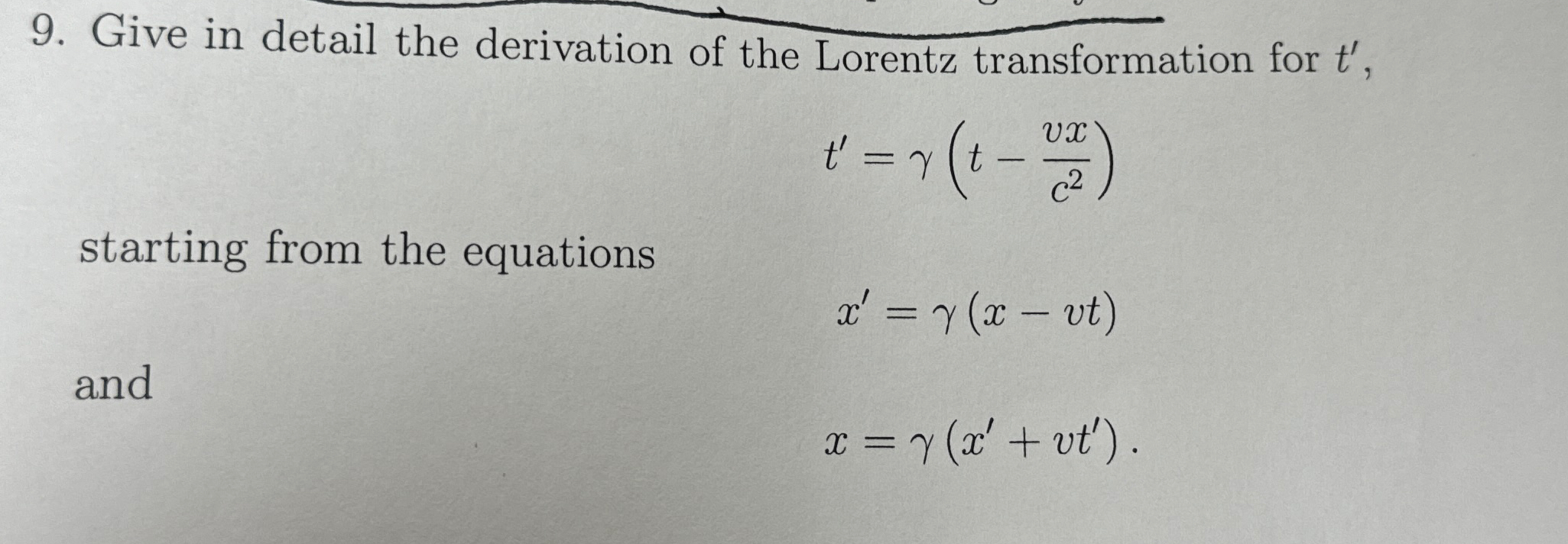 Solved Give in detail the derivation of the Lorentz | Chegg.com
