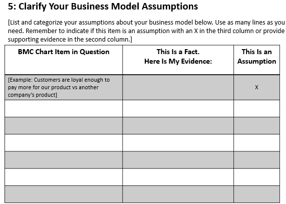 Solved 5: Clarify Your Business Model Assumptions[List and | Chegg.com