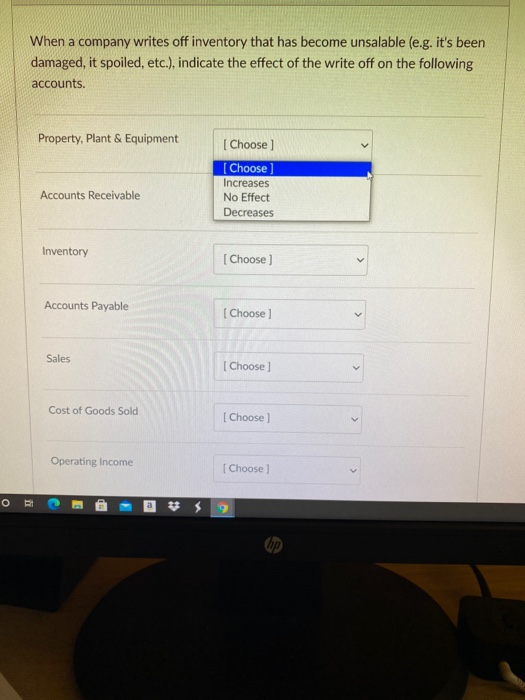 Solved When a company writes off inventory that has become | Chegg.com