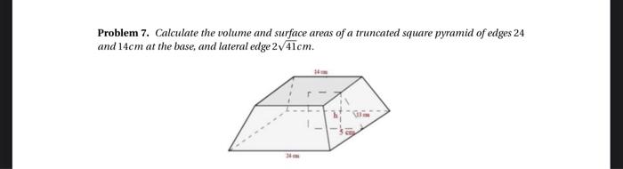 Solved Problem 7. Calculate the volume and surface areas of | Chegg.com