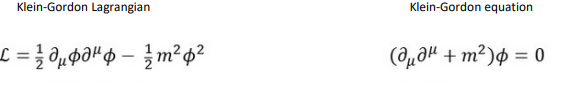 Solved Klein-Gordon Lagrangian L = 1/2 μμ¹6 - 1/2 m² ² | Chegg.com