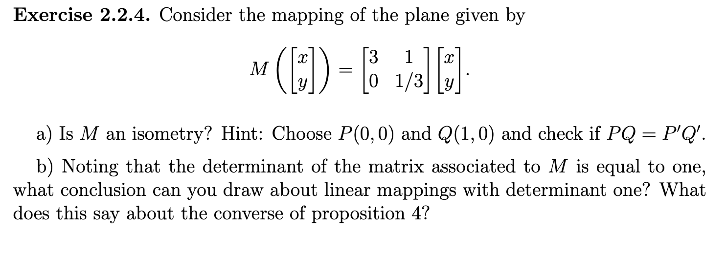 Solved Exercise 2.2.4. ﻿Consider the mapping of the plane | Chegg.com