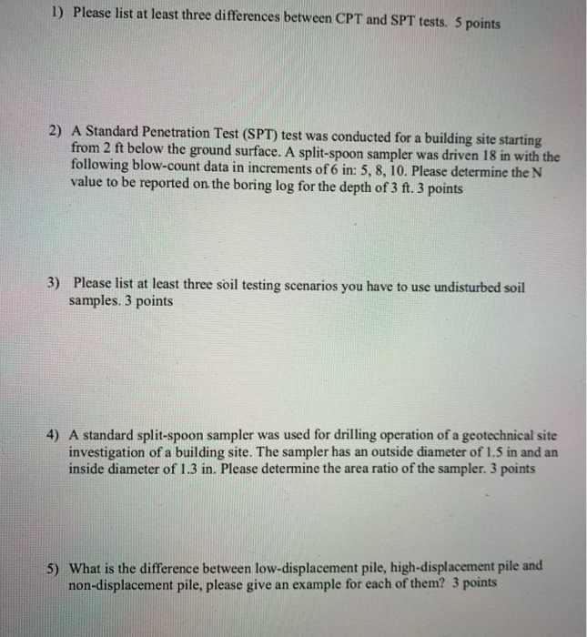 Solved 1) Please list at least three differences between CPT | Chegg.com