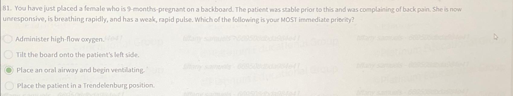 Solved You have just placed a female who is | Chegg.com