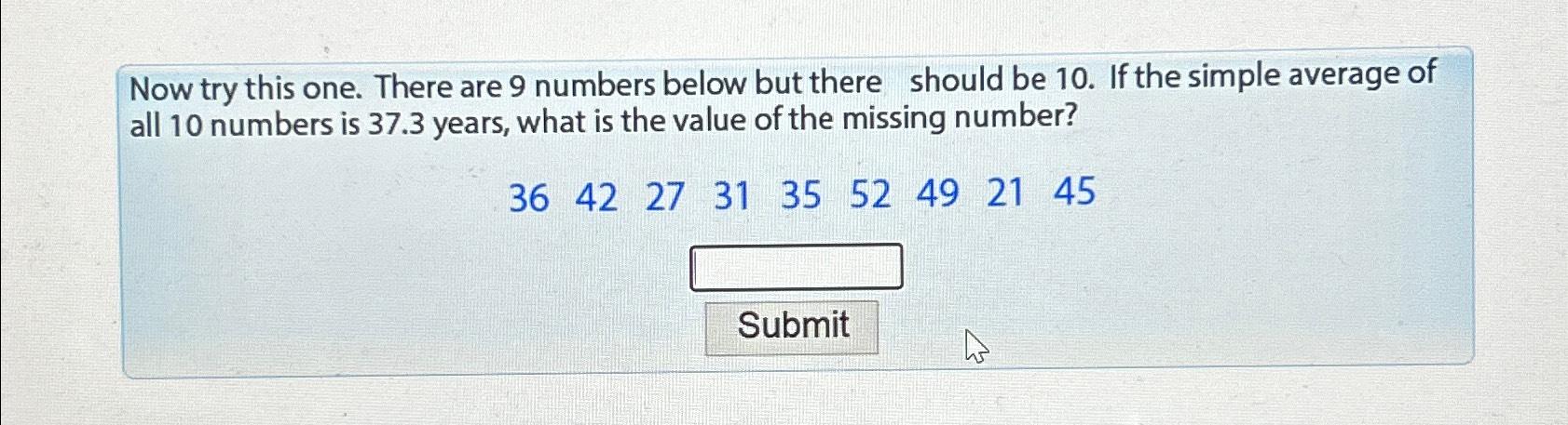 Solved Now try this one. There are 9 ﻿numbers below but | Chegg.com