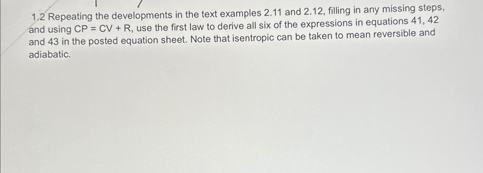 Solved 1.2 ﻿Repeating the developments in the text examples | Chegg.com