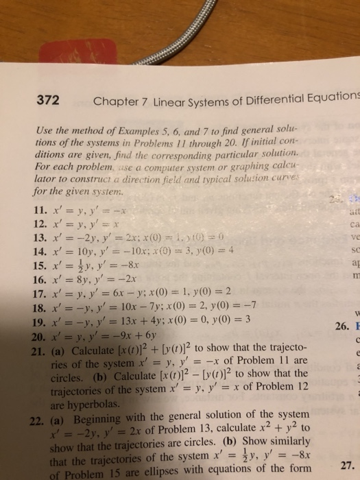 Solved 372 Chapter 7 Linear Systems of Differential | Chegg.com