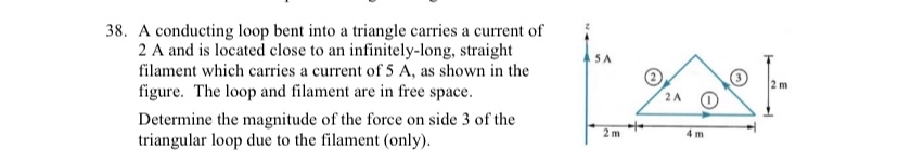 Solved A Conducting Loop Bent Into A Triangle Carries A
