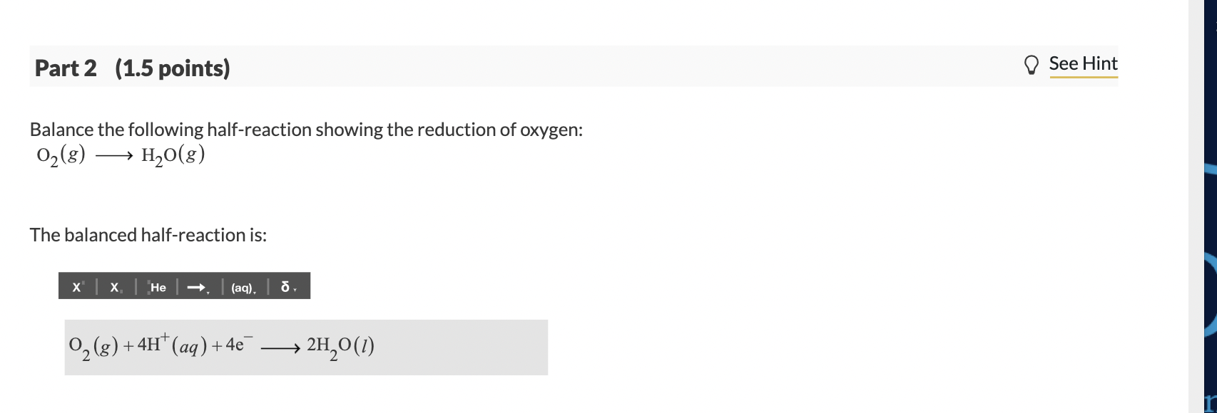 Solved Part 2 (1.5 ﻿points)Balance the following | Chegg.com