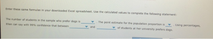 6. Using Excel - Constructing an interval estimate | Chegg.com