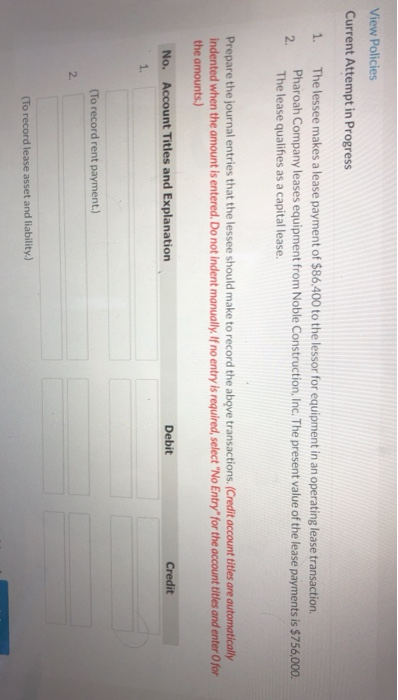 Solved View Policies Current Attempt in Progress 1. The | Chegg.com