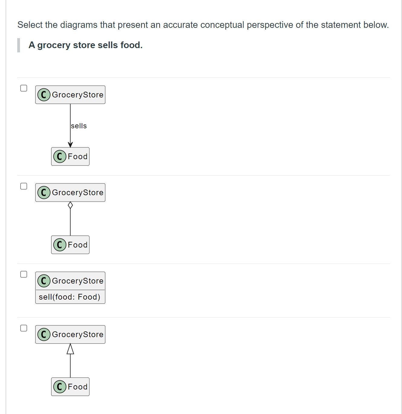 Solved Select the diagrams that present an accurate | Chegg.com