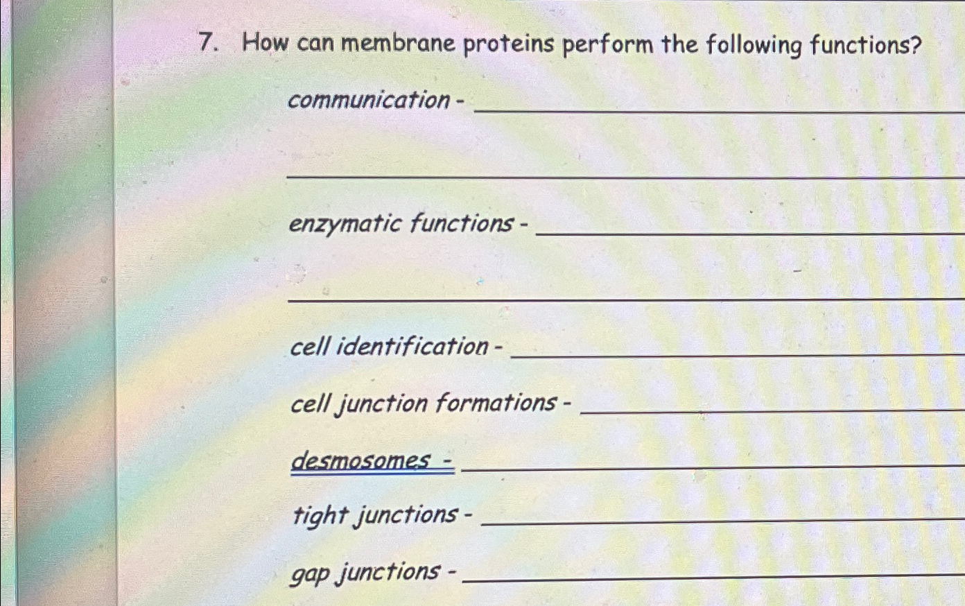 Solved How can membrane proteins perform the following | Chegg.com