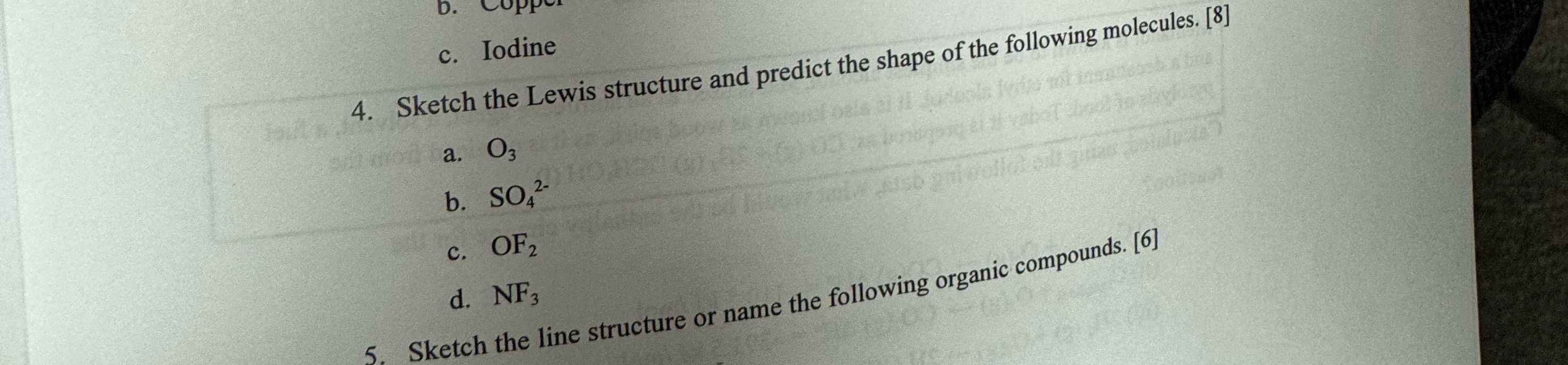 Solved c. ﻿Iodine4. ﻿Sketch the Lewis structure and predict | Chegg.com