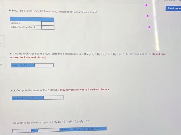 Solved 19)The following regression output was obtained from | Chegg.com