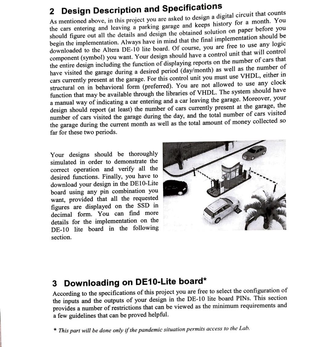 Solved Lab Project Parking Garage Automation System | Chegg.com