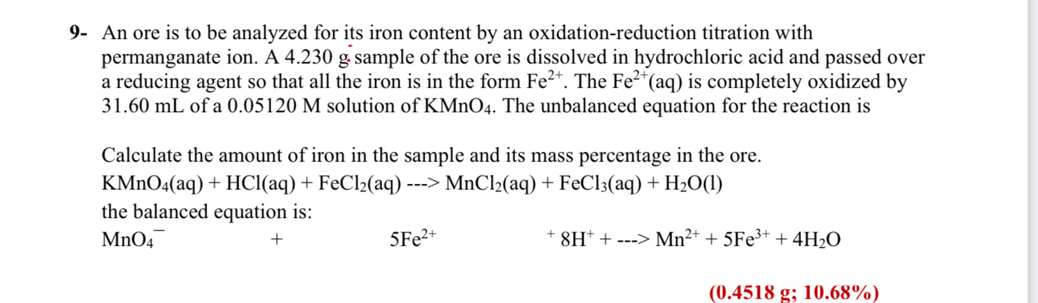 Solved PLEASE ANSWER WITH CLEAR STEPS AND FORMULAS ﻿An ore | Chegg.com
